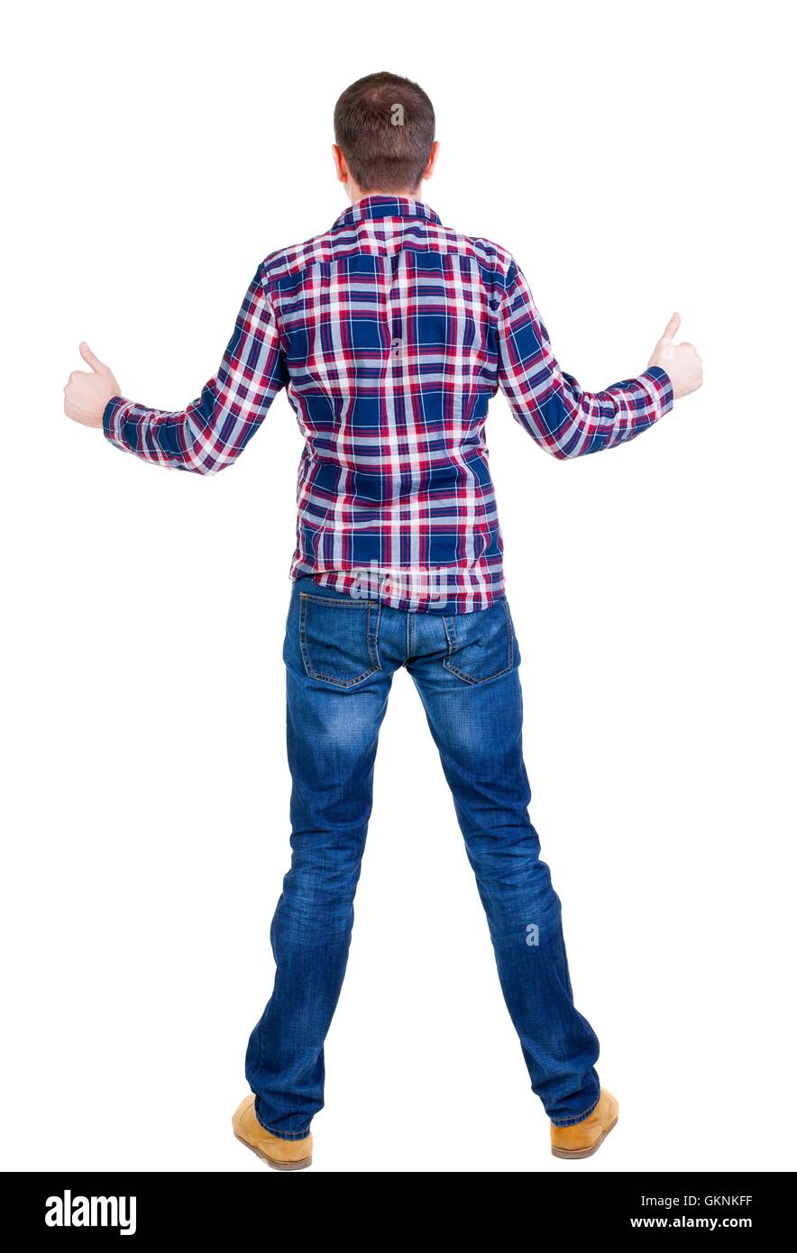 Man in blue checkered Cut Out Stock Images & Pictures - Alamy