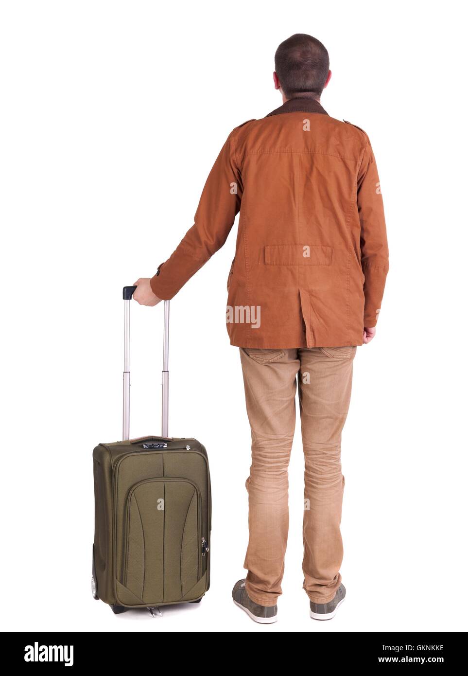 Back view of stylishly dressed man in a brown jackett with suit Stock ...