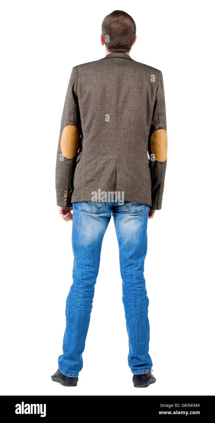Back view of business man in jacket Stock Photo - Alamy