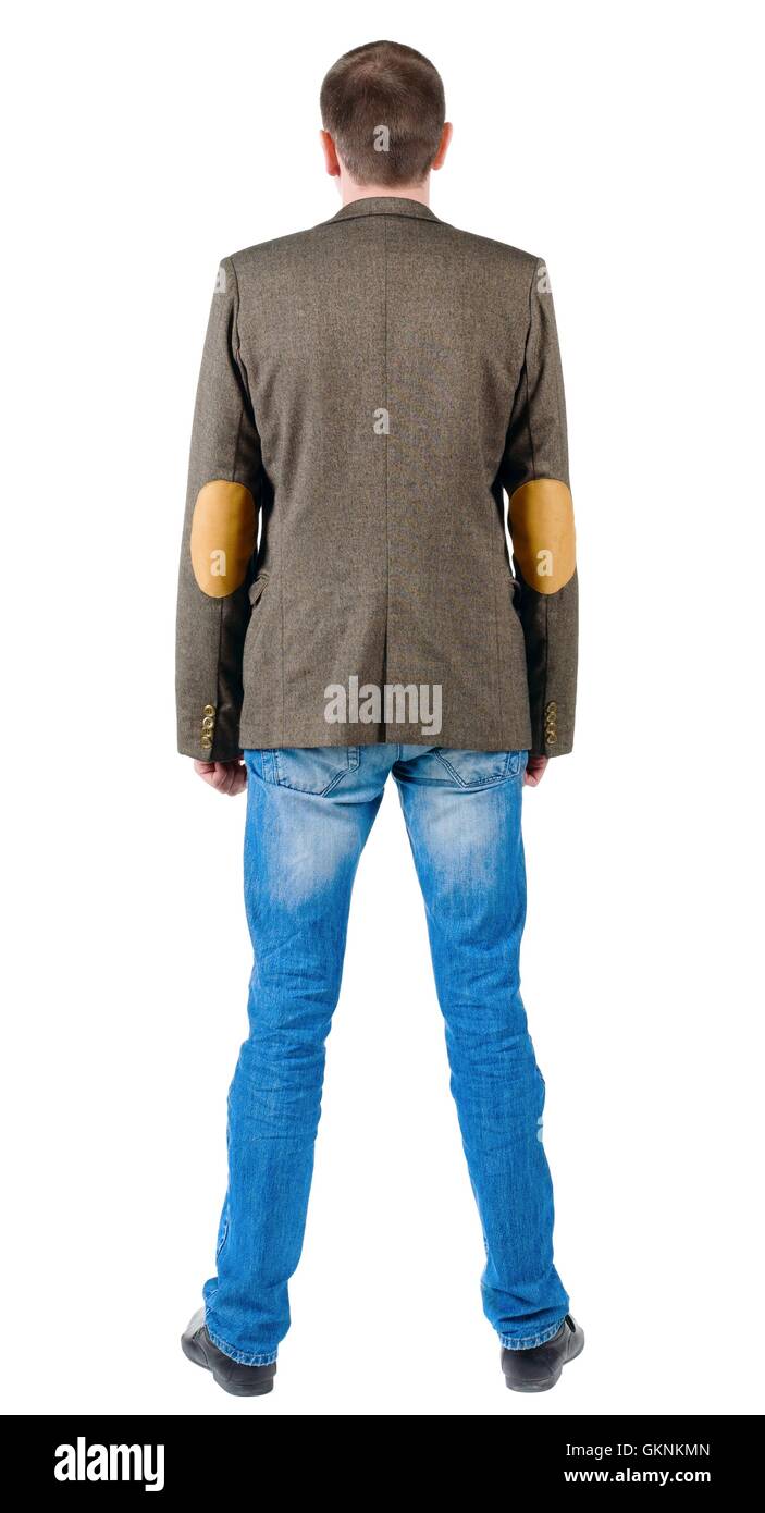 Back view of business man in jacket Stock Photo - Alamy