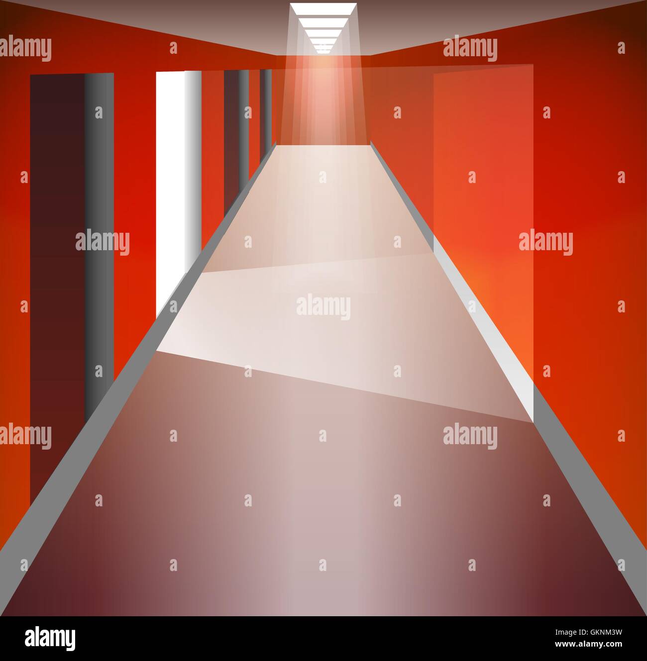 Open white door at the end of corridor Stock Vector Images - Alamy