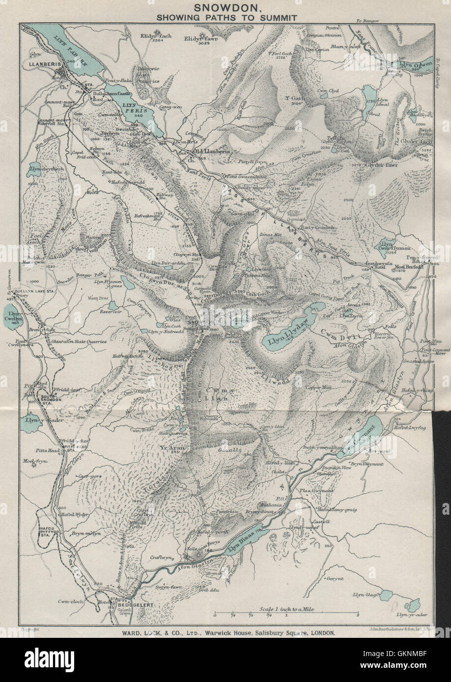 Map of llanberis hi-res stock photography and images - Alamy