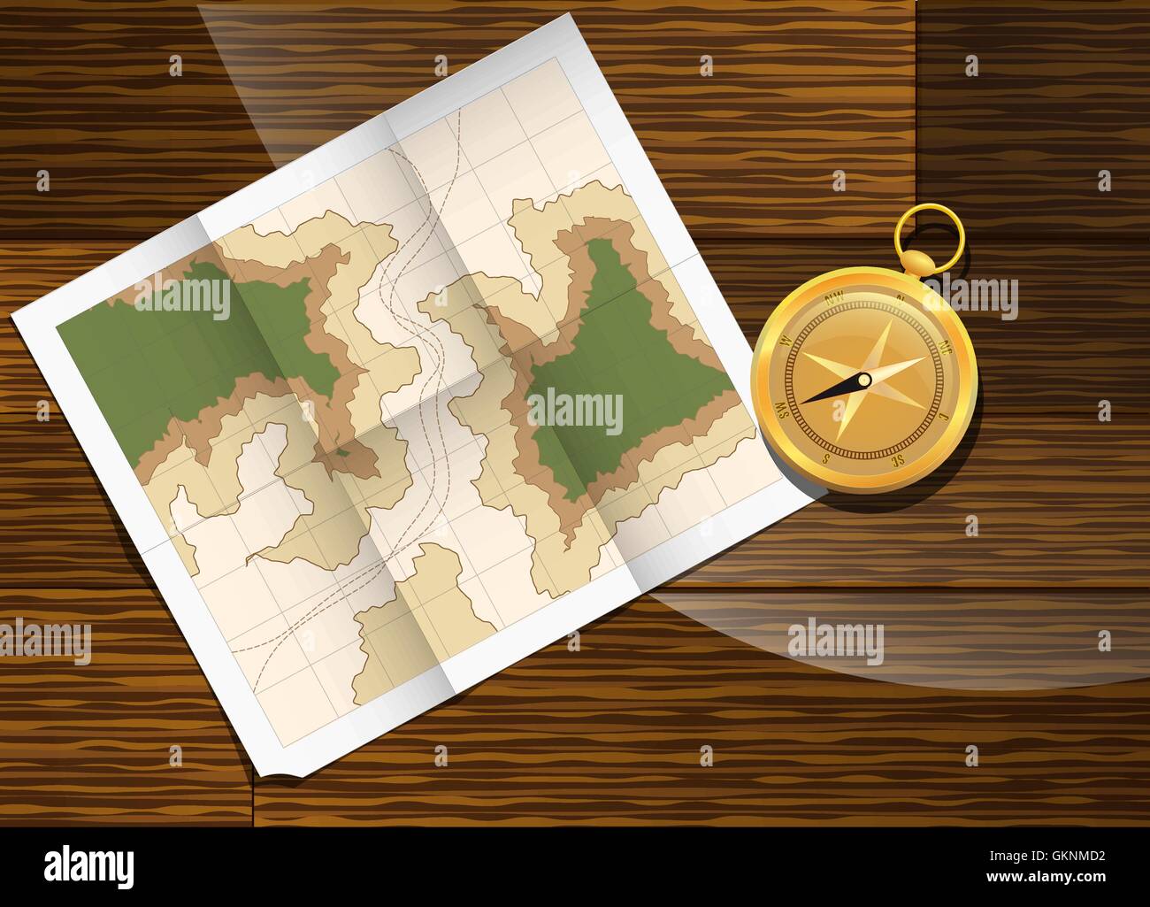 map and compass plan to travel Stock Vector Image & Art - Alamy