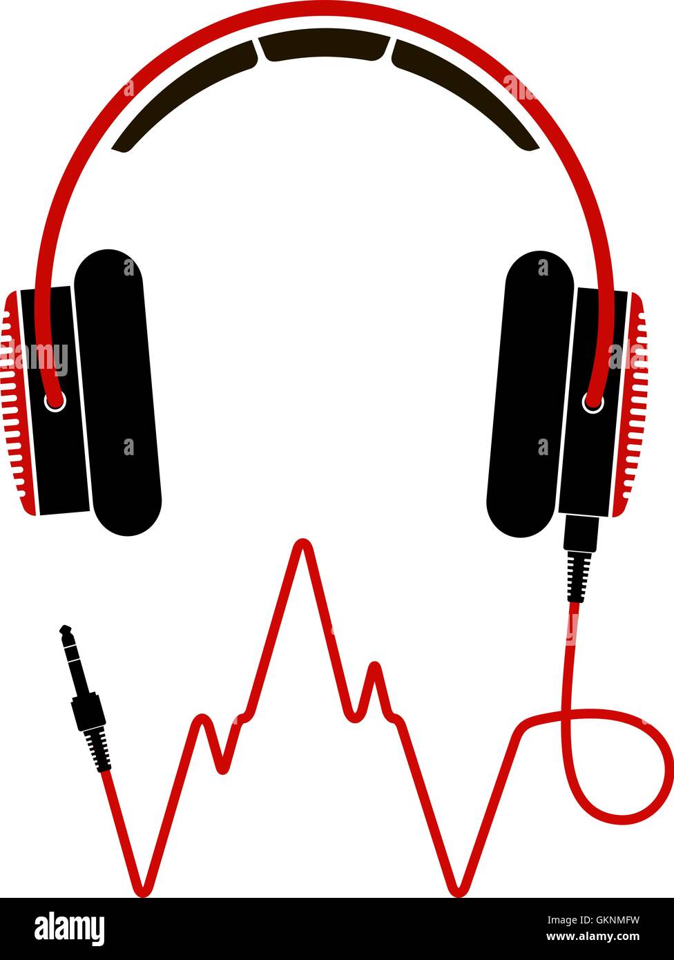 Red headphones isolated music Stock Vector Images - Alamy