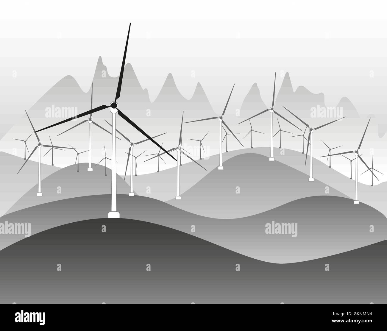 Wind farm windmills on Stock Vector Images - Alamy