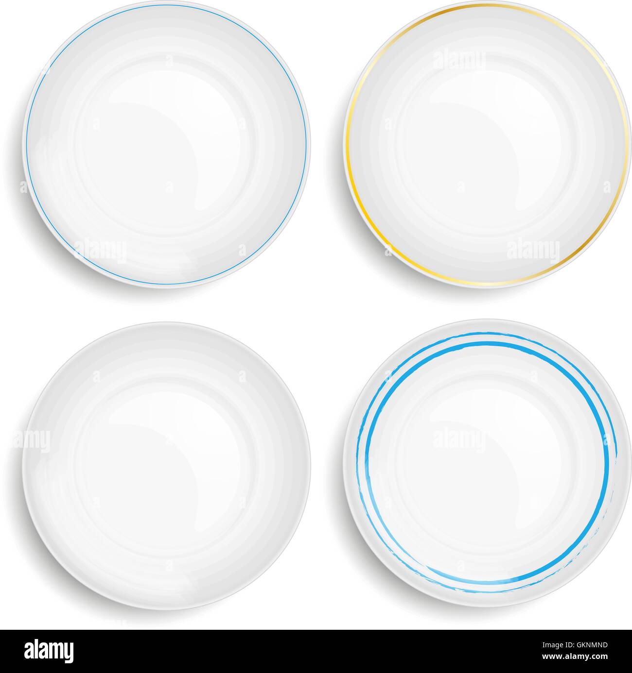 Set of empty white plate Stock Vector Image & Art - Alamy
