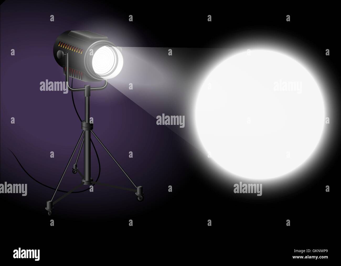 Spotlight shines bright spot on the wall Stock Vector Image & Art - Alamy