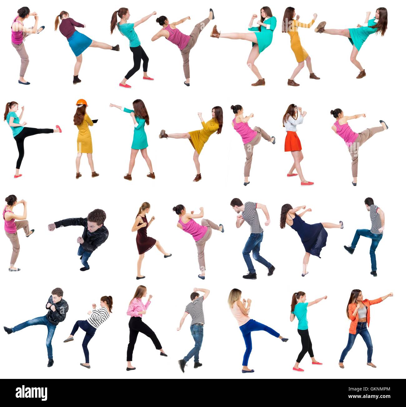 Back view people fight Cut Out Stock Images & Pictures - Alamy