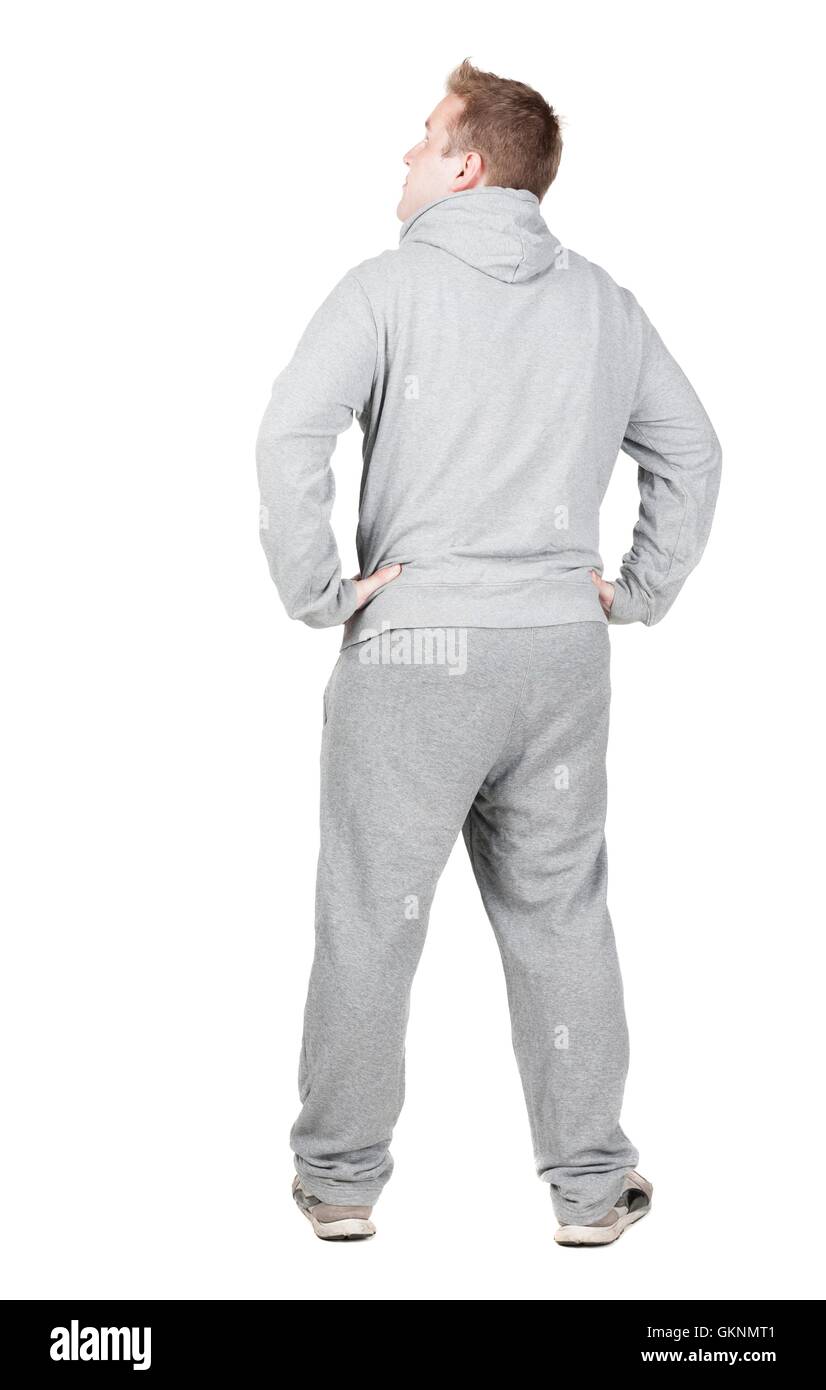 Back view of young men athlete Stock Photo - Alamy