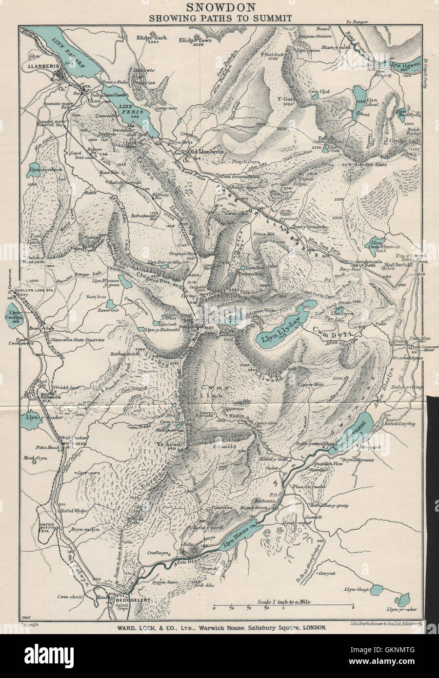 Map of llanberis hi-res stock photography and images - Alamy