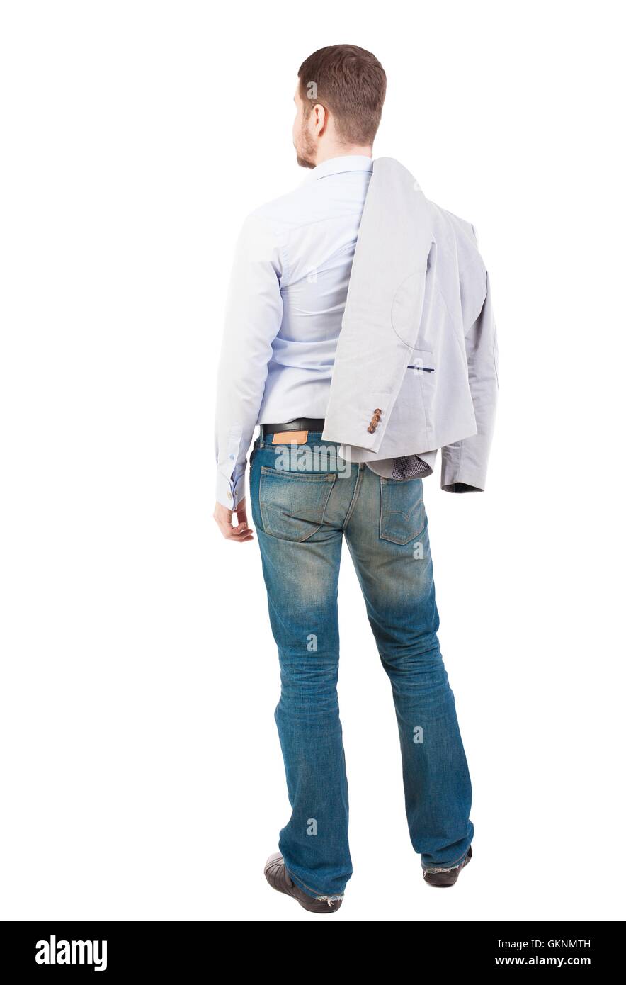 back view of Business man looks Stock Photo - Alamy