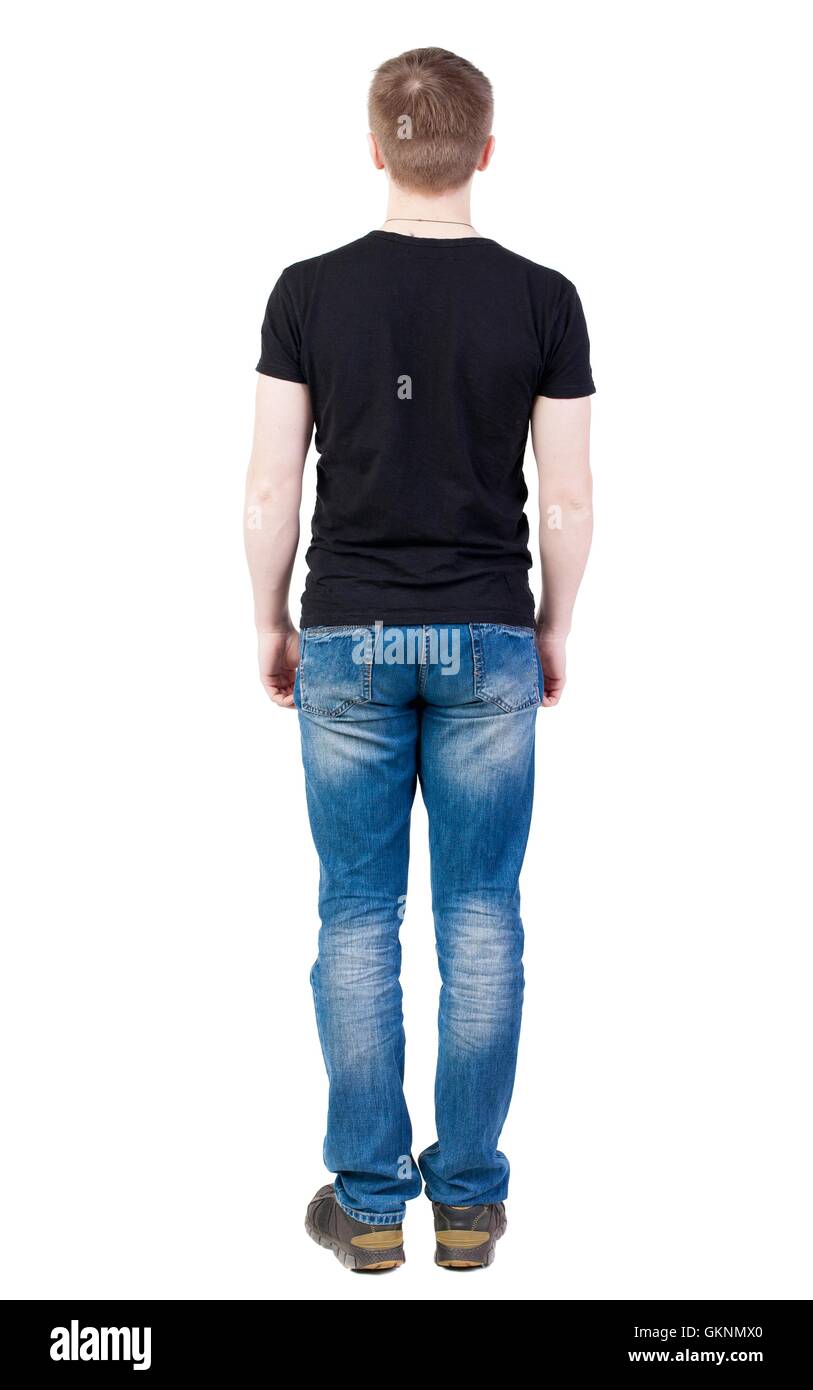 Back view of man in jeans Stock Photo - Alamy