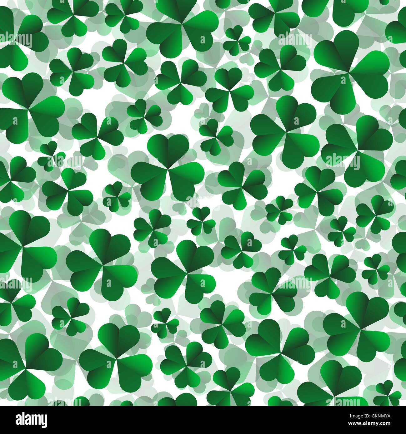 Vector seamless pattern with green shamrock leaves Stock Vector Image ...