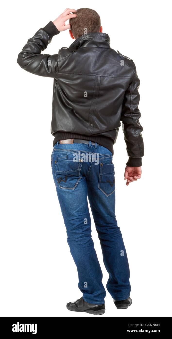 Back view of thinking man Stock Photo - Alamy