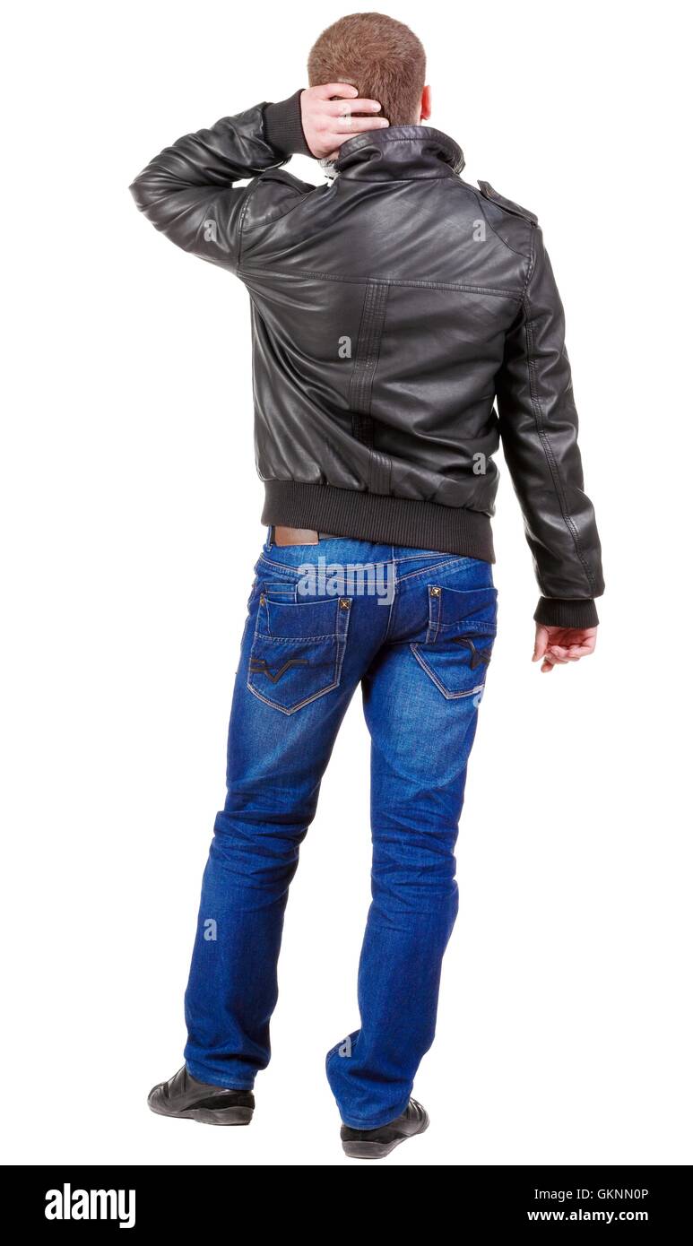 Back view of thinking man Stock Photo - Alamy