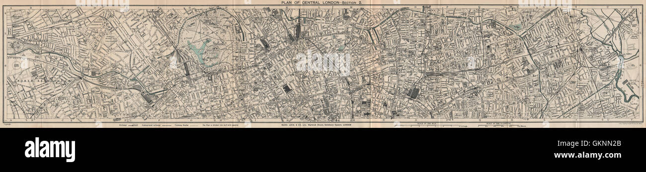 CENTRAL LONDON-SECTION 2 vintage town/city plan. London. WARD LOCK ...