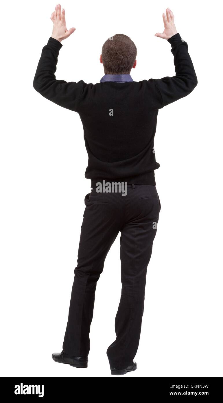 Back view of shocked business man Stock Photo - Alamy