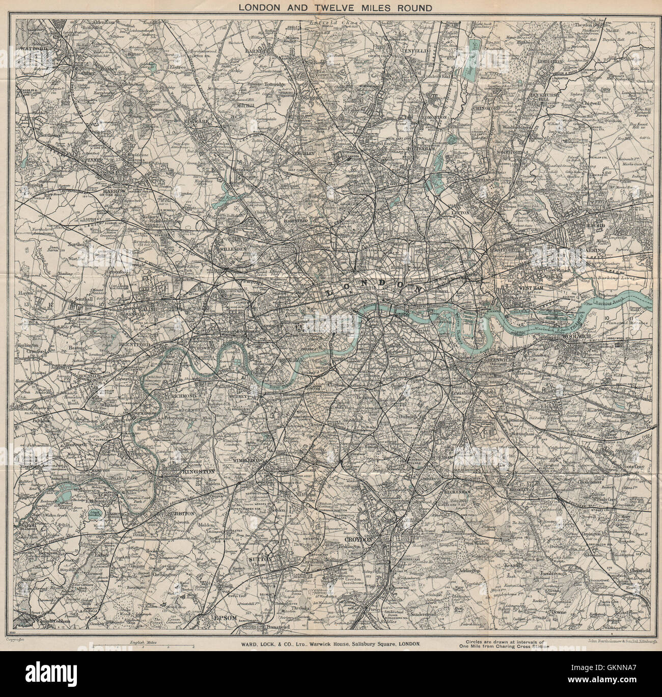 'LONDON AND TWELVE MILES ROUND'. Greater London. WARD LOCK, 1930 ...