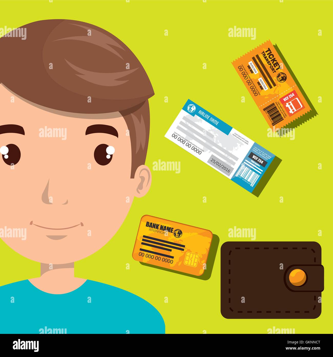 Male traveler in casual Stock Vector Images - Alamy