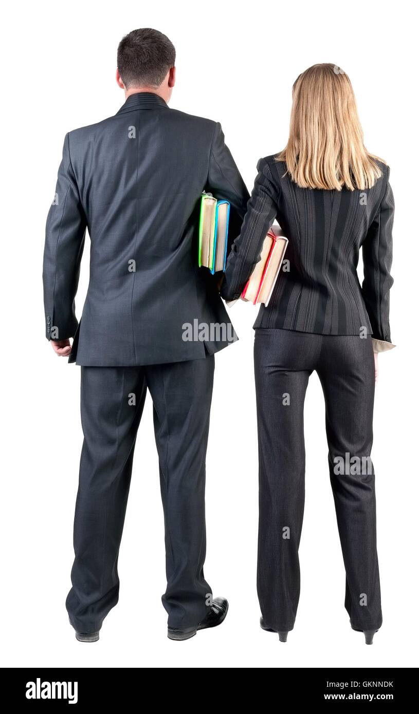 Back view of business team look into the distance Stock Photo - Alamy