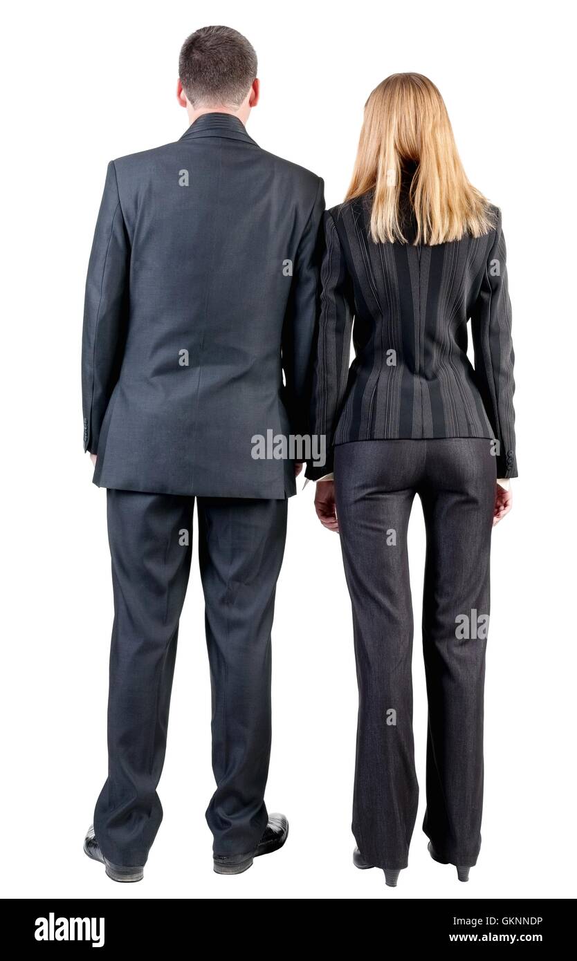 Back view of business team look into the distance Stock Photo - Alamy