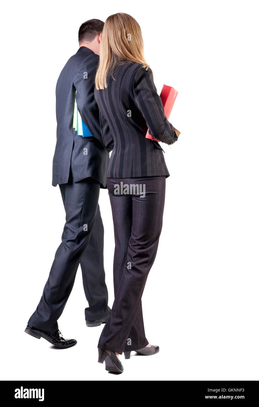 Back view of walking business team Stock Photo - Alamy