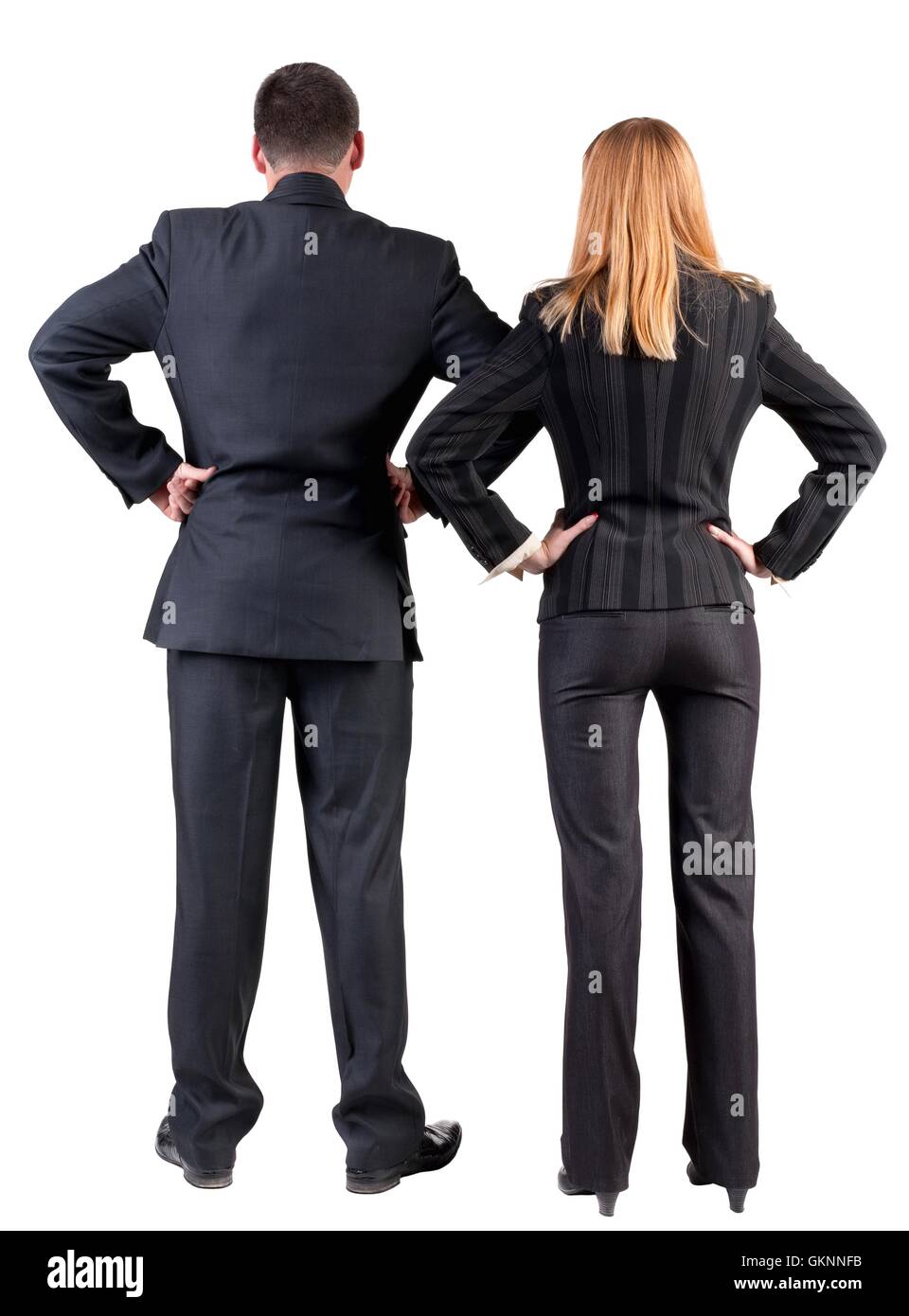 Back view of business team look into the distance Stock Photo - Alamy