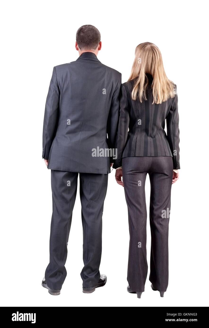 Back view of business team look into the distance Stock Photo - Alamy