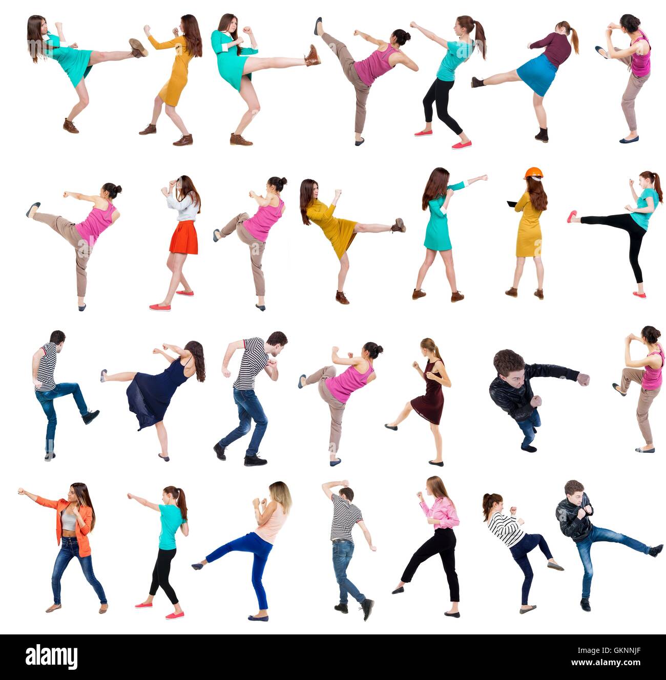 Collection " Back view people fight Stock Photo - Alamy