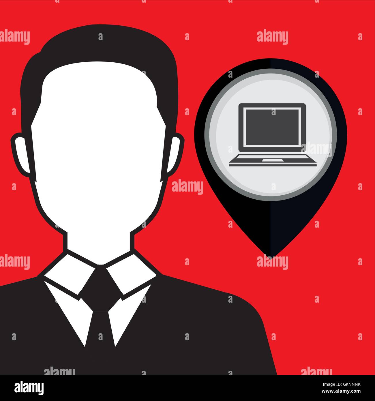 silhouette web internet pin Stock Vector Image & Art - Alamy