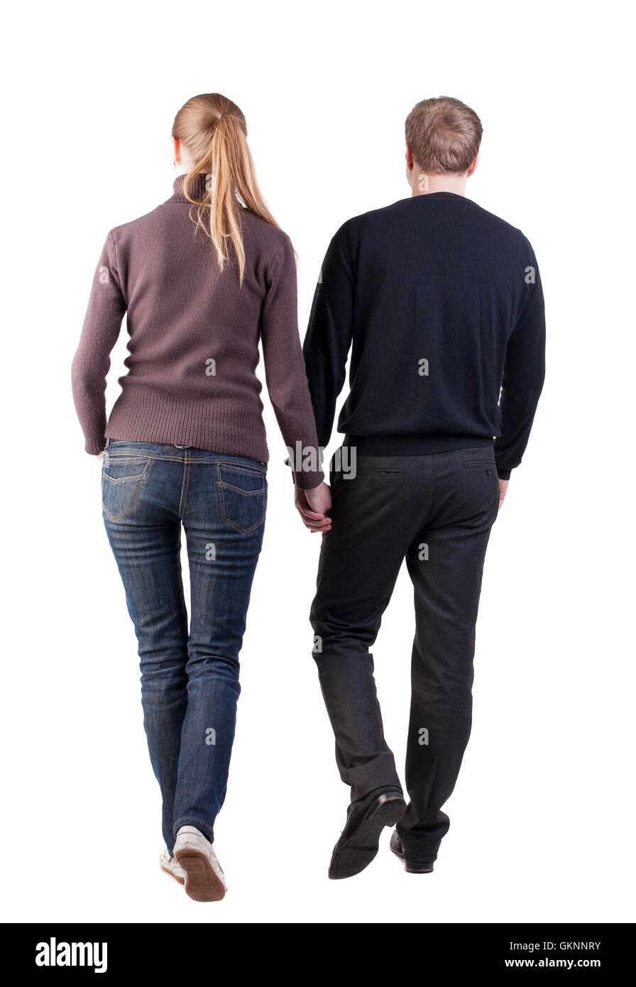 Back view of walking young couple Stock Photo - Alamy