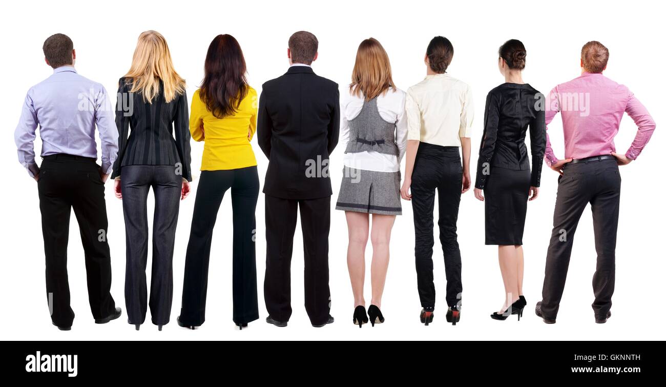 Back view of business team looks Stock Photo - Alamy
