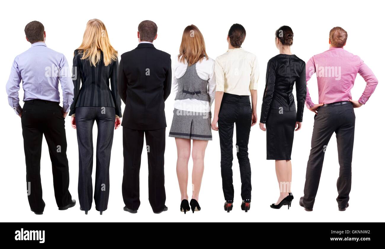 Back view of business team looks Stock Photo - Alamy