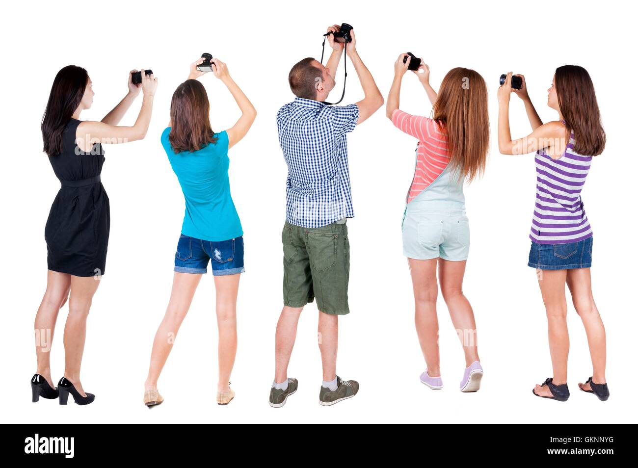 Back view group of people photographed attractions Stock Photo - Alamy