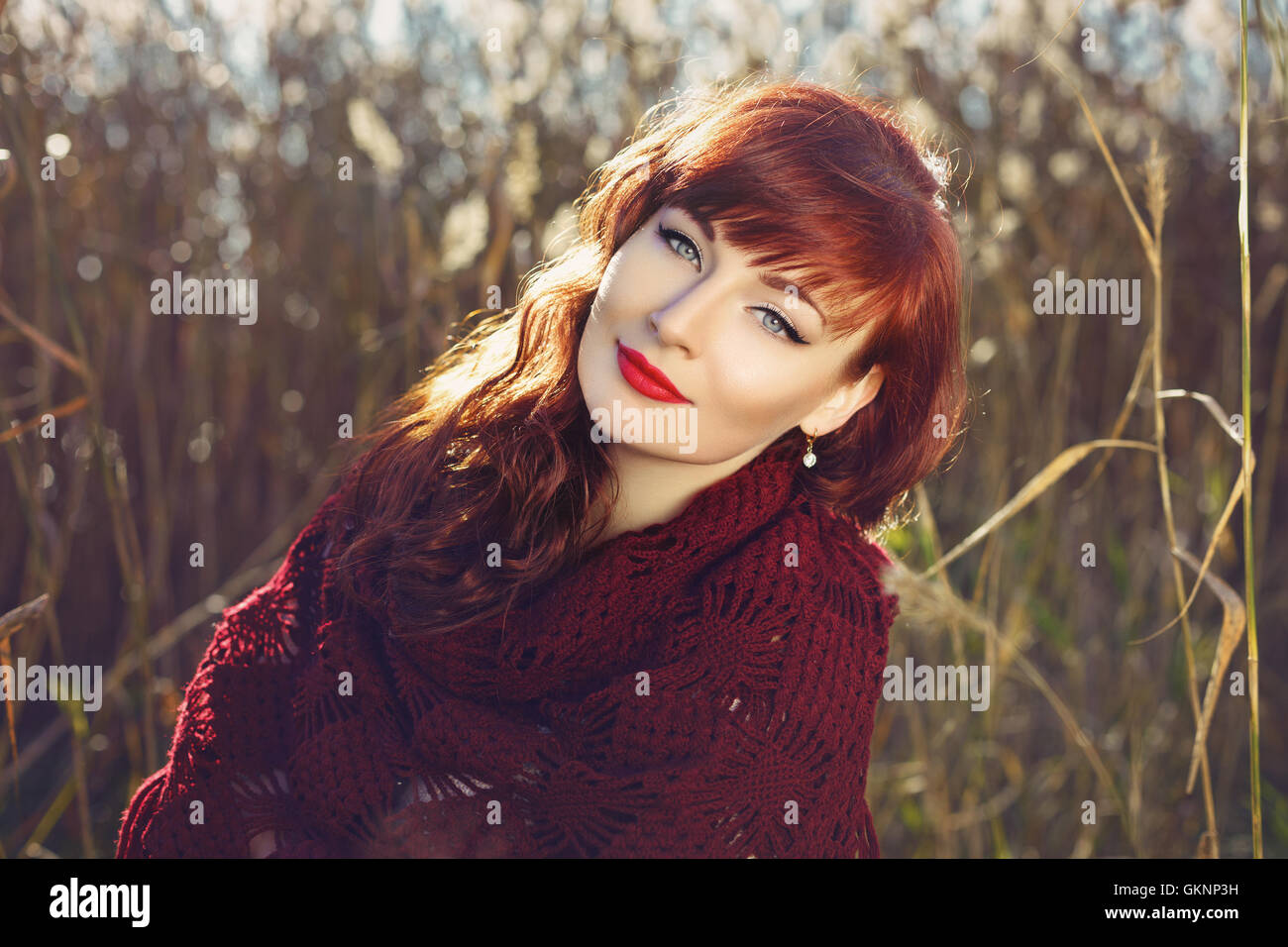 Beautiful girl outdoors in countryside Stock Photo - Alamy
