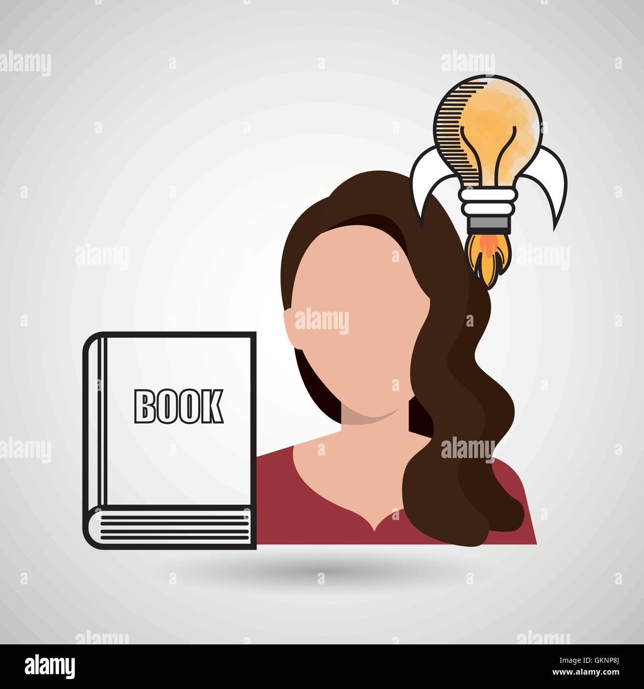 woman book idea icon Stock Vector Image & Art - Alamy