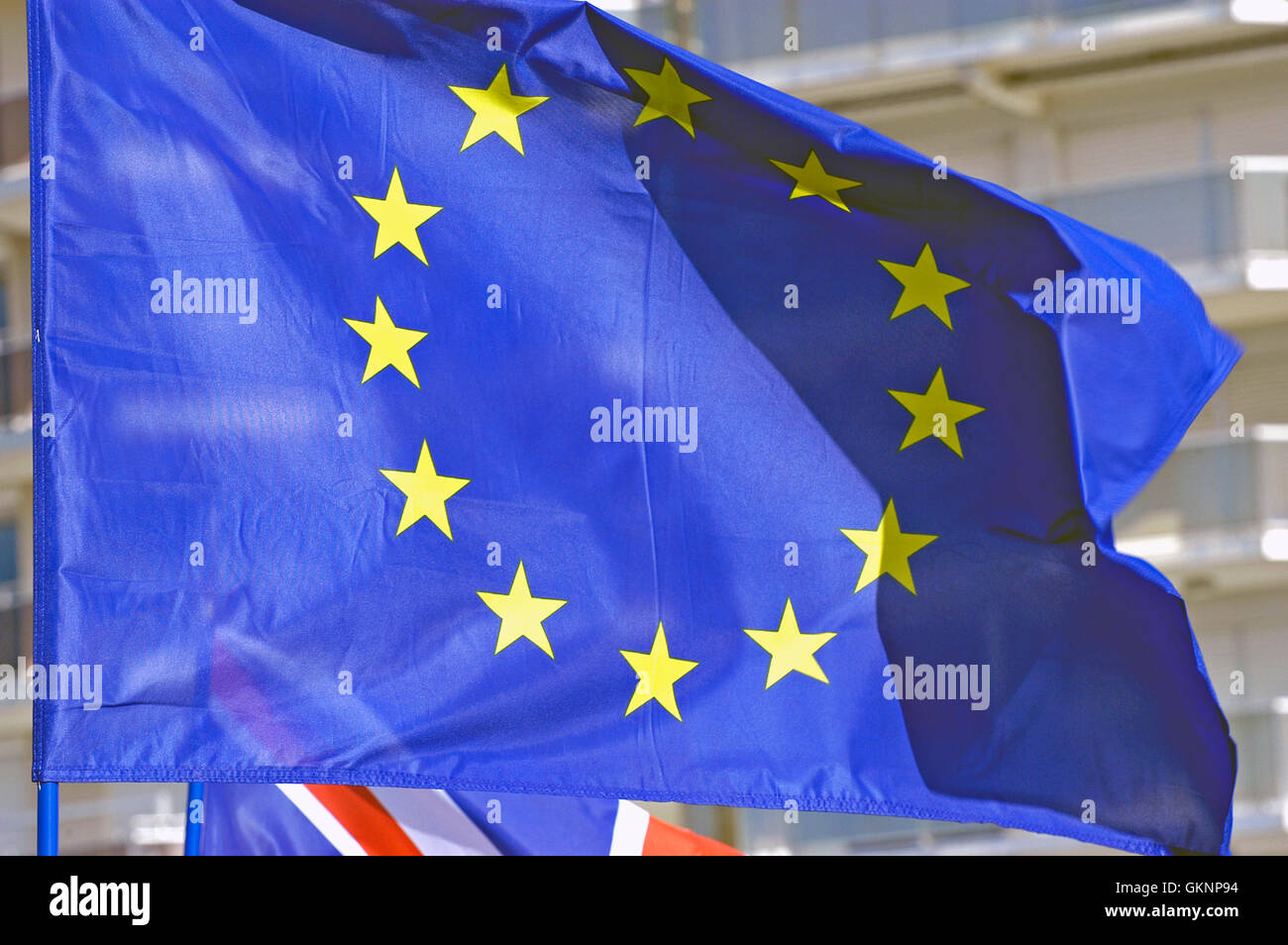 European flag floating with the wind Stock Photo - Alamy
