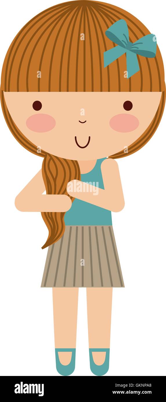 little cute girl isolated icon Stock Vector Image & Art - Alamy
