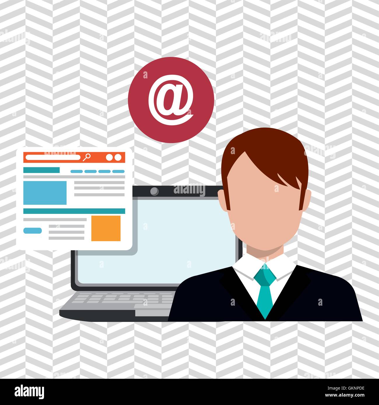 Laptop document sitting portrait Stock Vector Images - Alamy