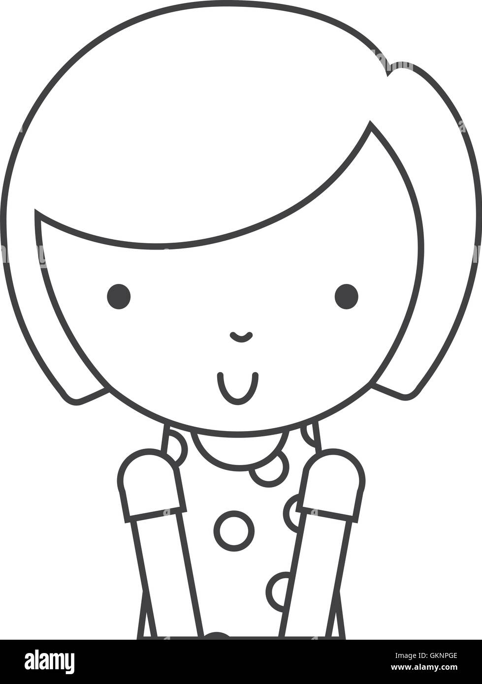 little cute girl isolated icon Stock Vector Image & Art - Alamy