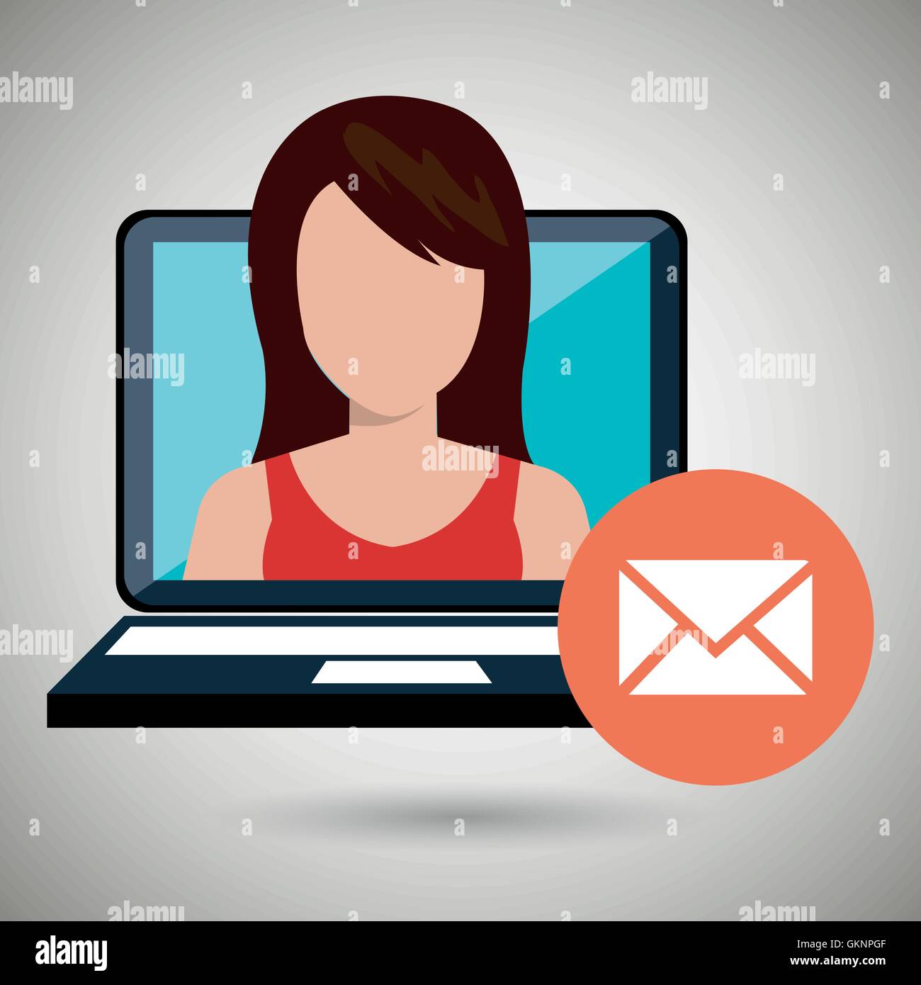 woman laptop message web Stock Vector Image & Art - Alamy
