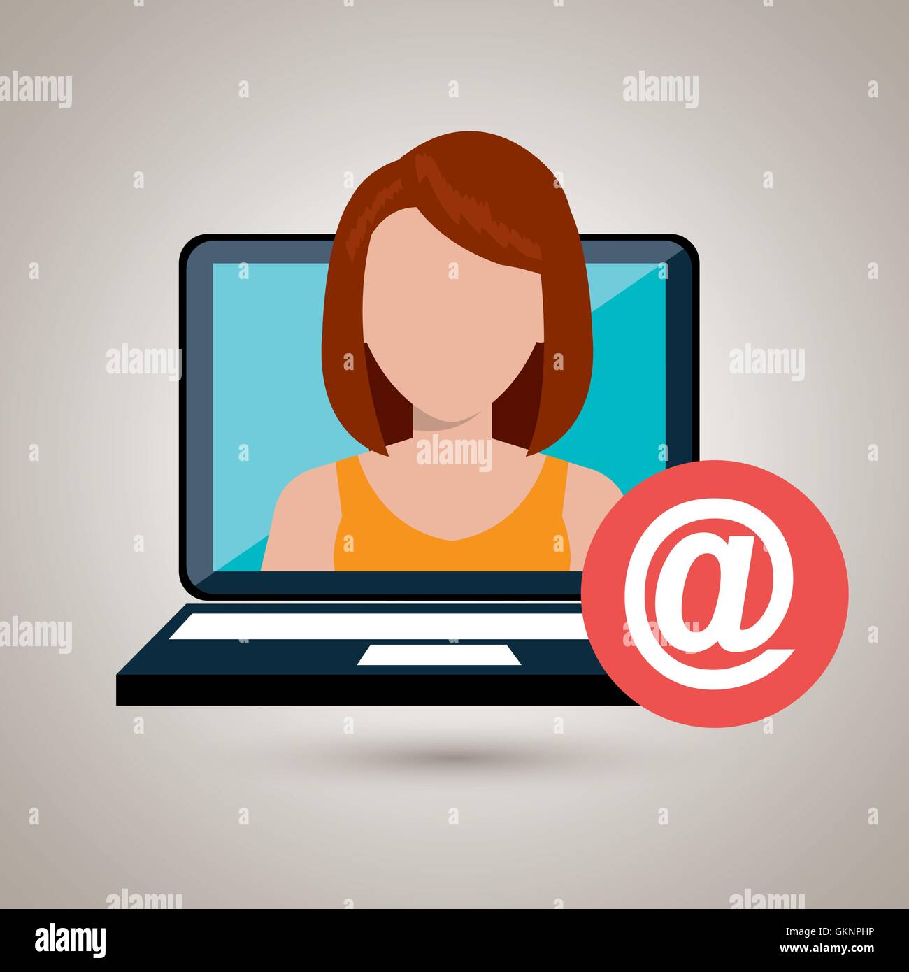 woman laptop email icon Stock Vector Image & Art - Alamy