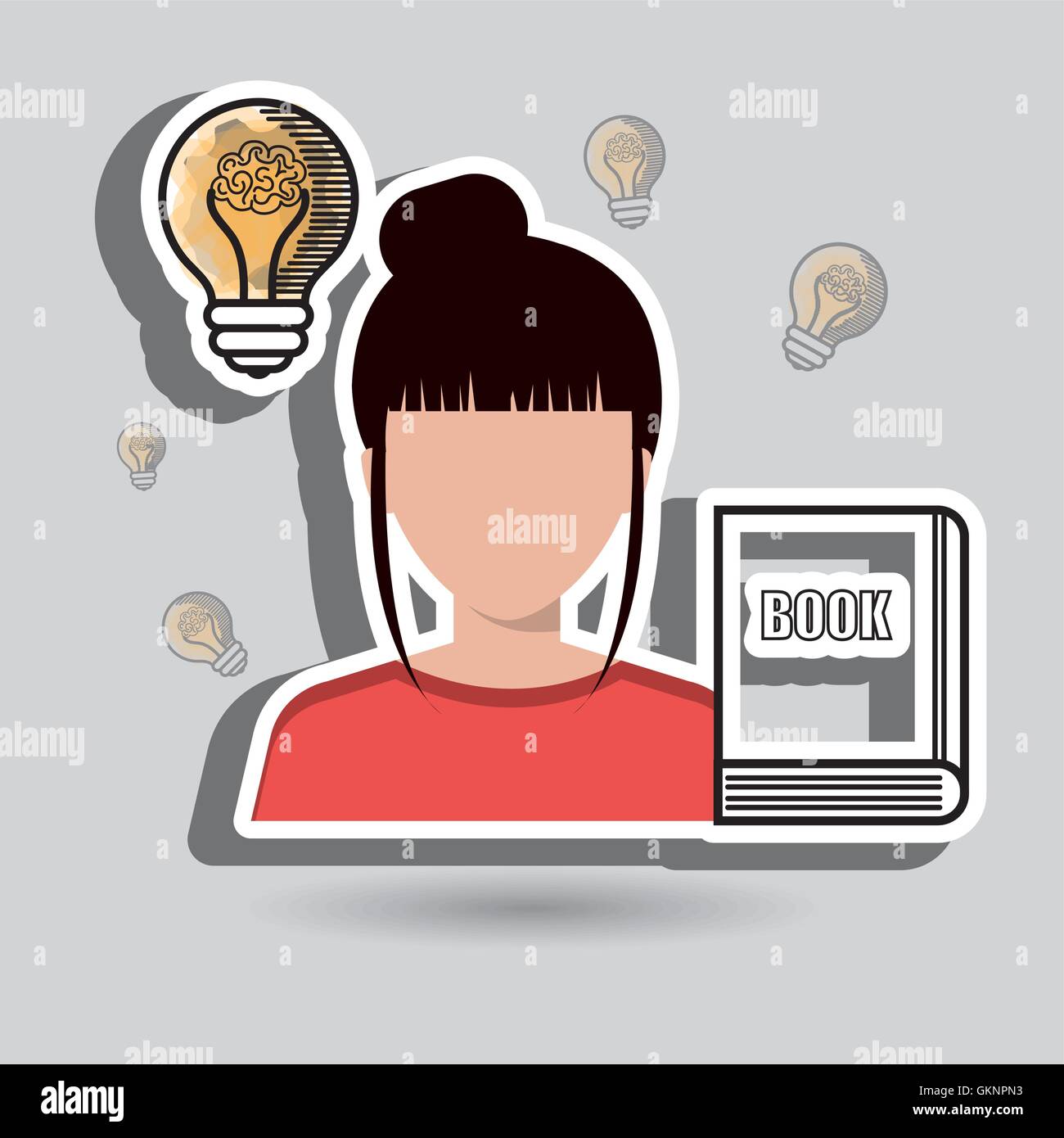 woman book idea icon Stock Vector Image & Art - Alamy