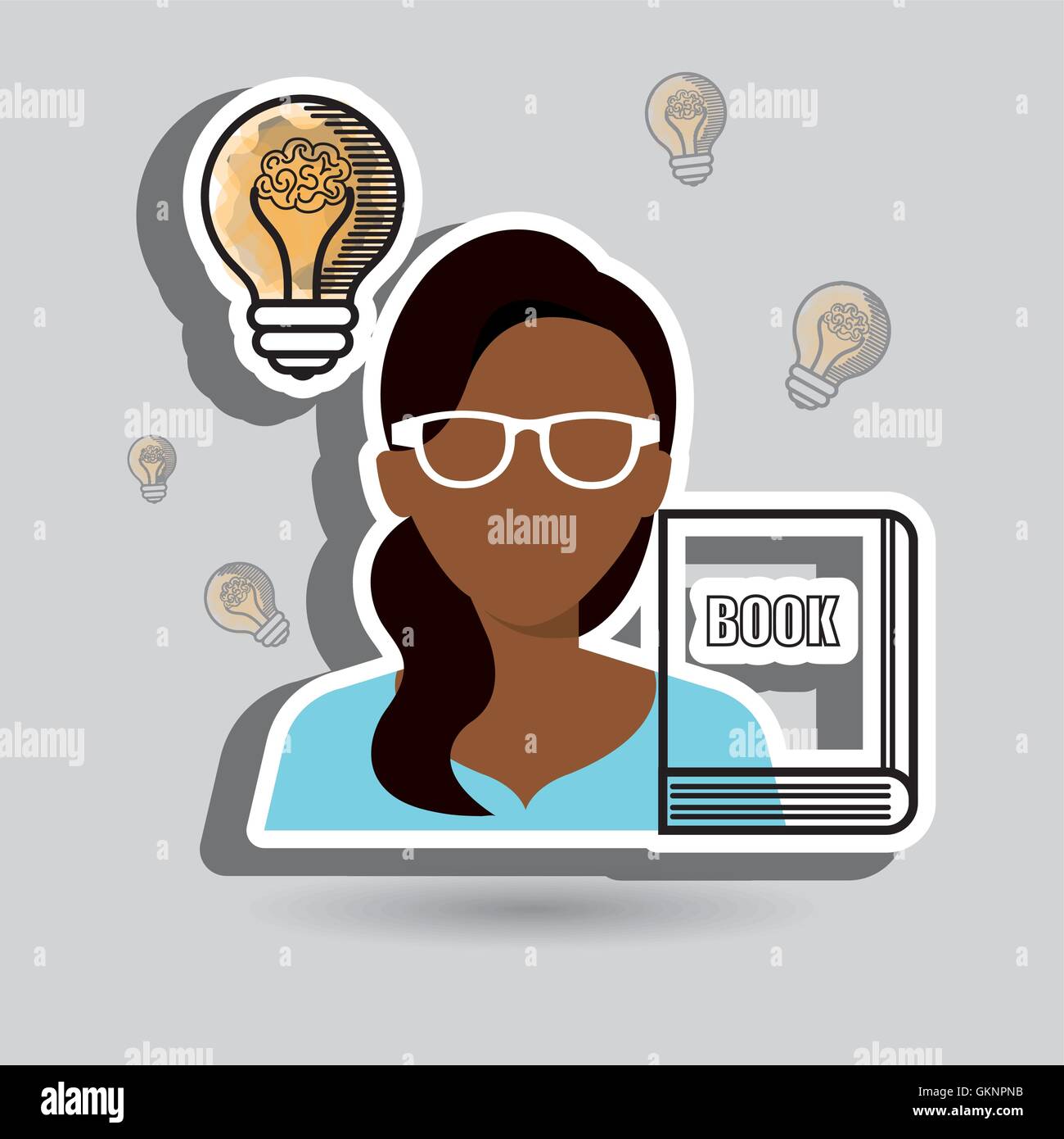 woman book idea icon Stock Vector Image & Art - Alamy