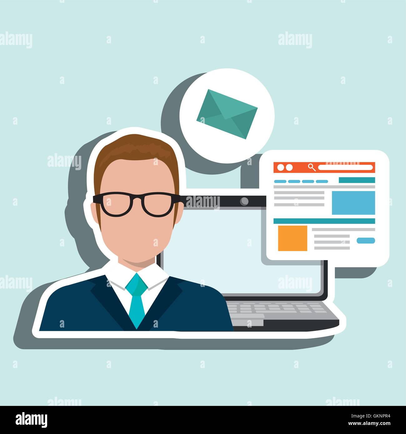 man laptop email document Stock Vector Image & Art - Alamy