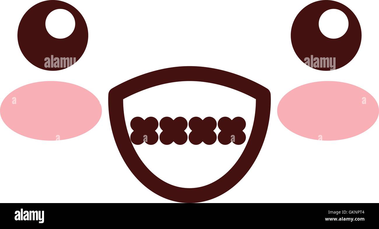 face emoticon cute square icon Stock Vector Image & Art - Alamy