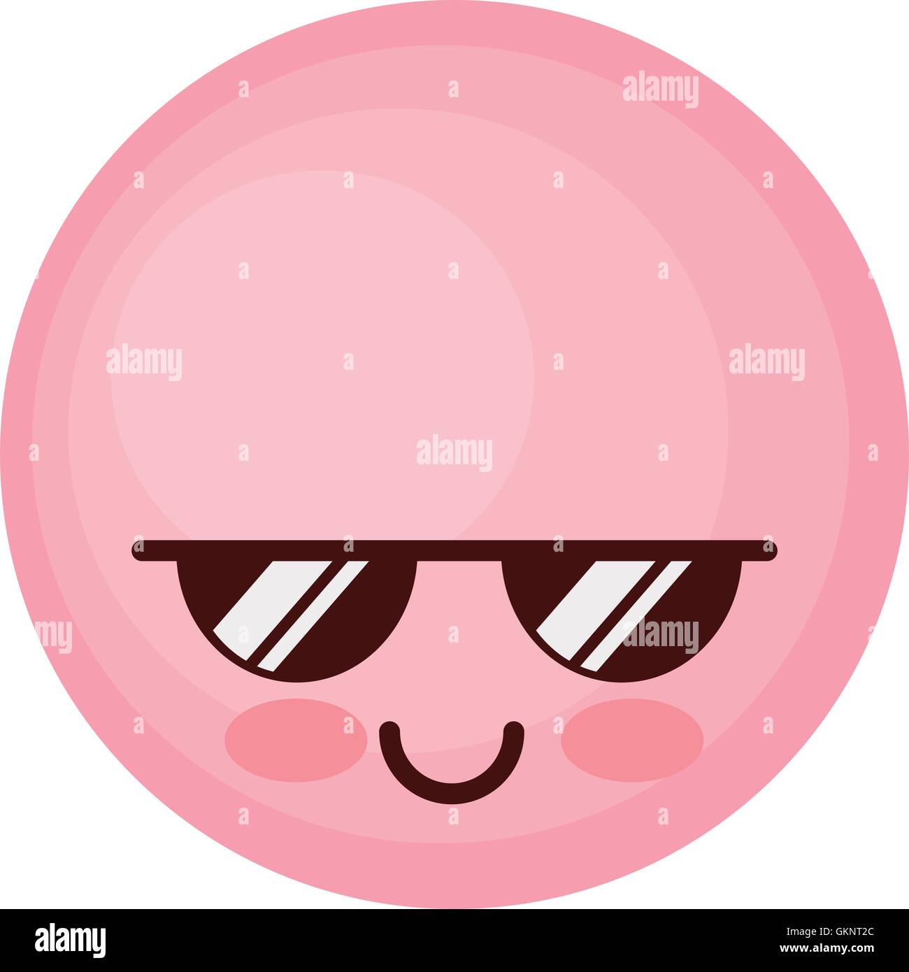 face emoticon cute circle icon Stock Vector Image & Art - Alamy