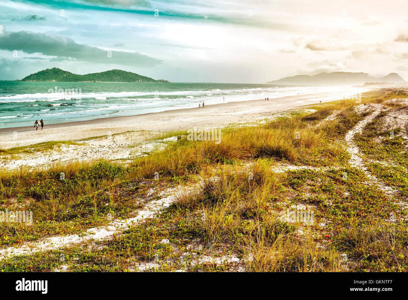 Beautiful scenic beach view at sunset, Florianopolis, Brasil, South ...