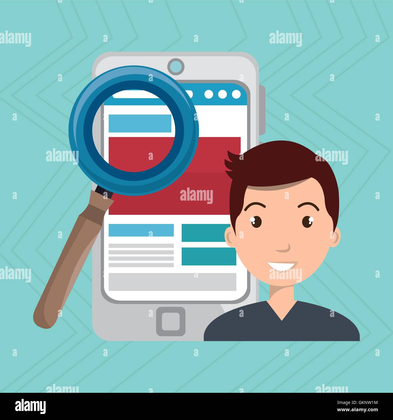 man smartphone search new Stock Vector Image & Art - Alamy