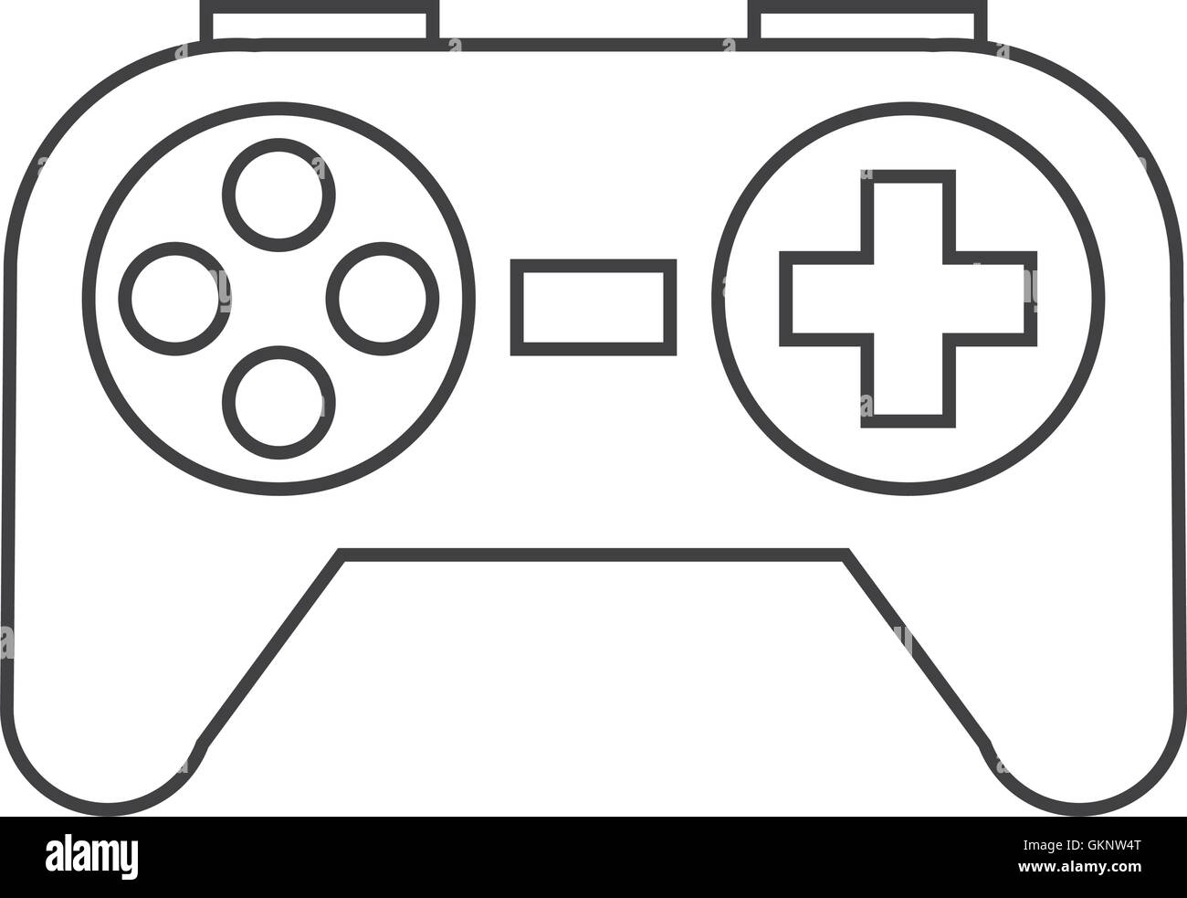 Videogame control silhouette icon game Black and White Stock Photos ...